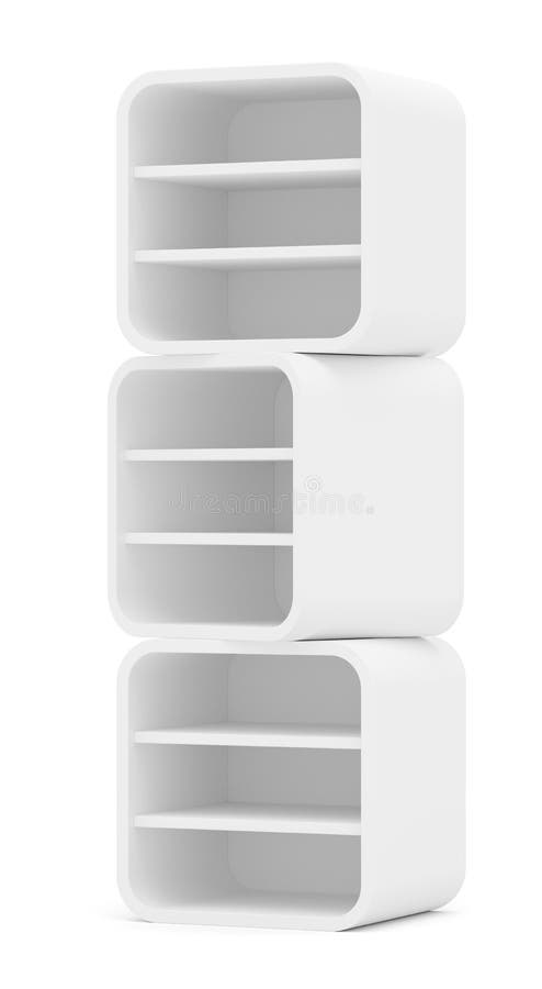 Empty Rounded Retail Shelves. Front View Stock Illustration ...
