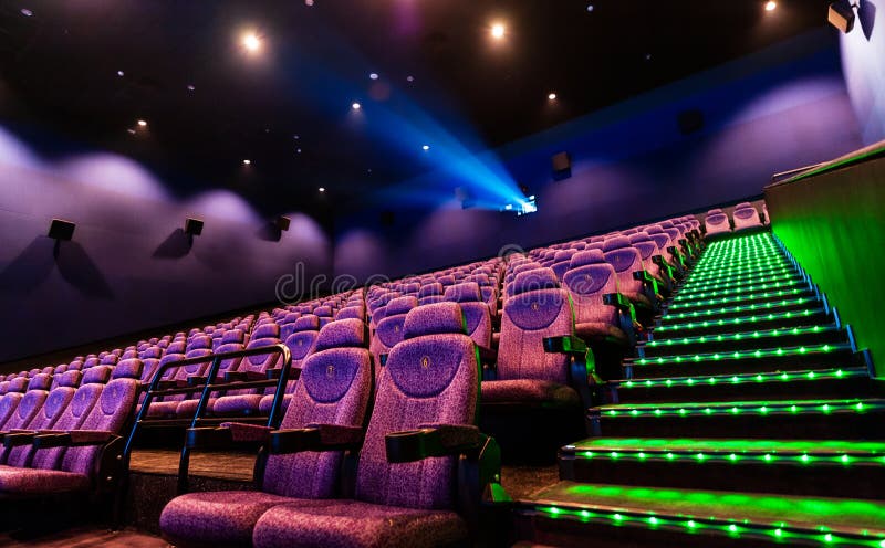 Empty Row of Seats in a Cinema Stock Photo - Image of hollywood ...