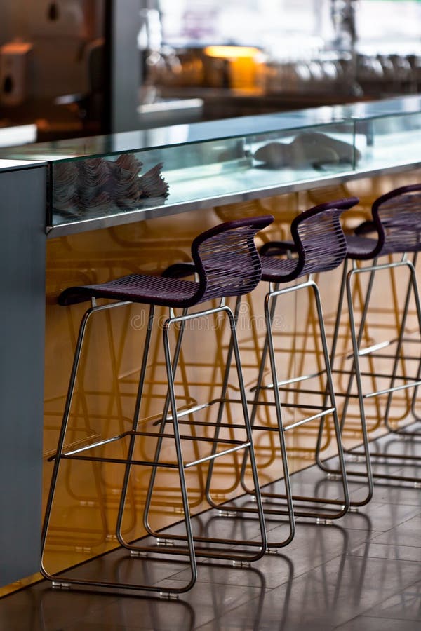 Empty Row of Stools at a Bar Stock Photo - Image of chair, floor: 30336836