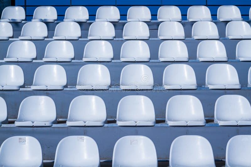 Empty Rows of Purple Stadium Seats in an Outdoor Setting, Texture ...