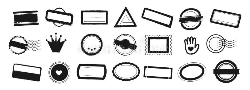 Empty Rubber Stamp Vector Illustration with Grunge Texture. Black Ink ...