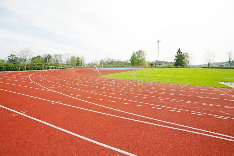 Empty Running track stock photo. Image of athletic, start - 25808738