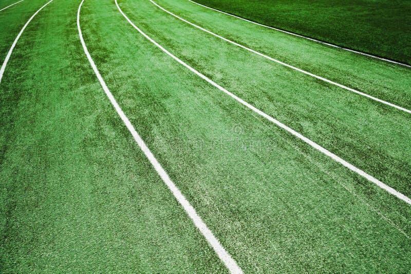 Empty Running Track with Artificial Turf Stock Photo - Image of concept ...