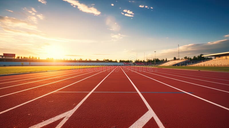 An Empty Running Track for Athletics Stock Illustration - Illustration ...