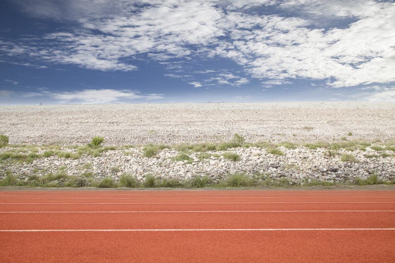 Empty Running Track for the Background with Copy Space. Stock Photo ...