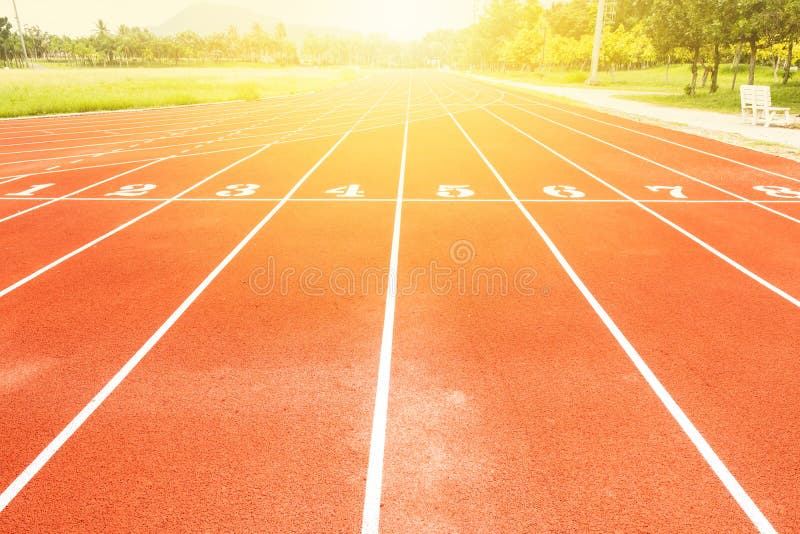 Empty running track stock photo. Image of athletic, pattern - 255662276