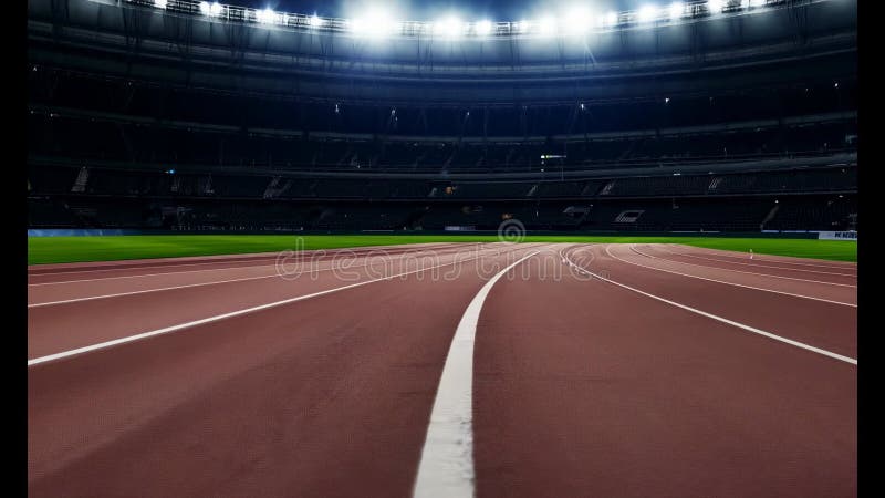Empty Running Track at Night Stock Video - Video of energy, sports ...