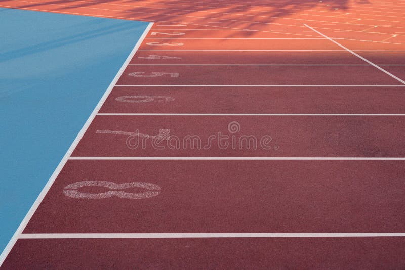 Empty Running Track at Daylight Stock Image - Image of outdoor ...