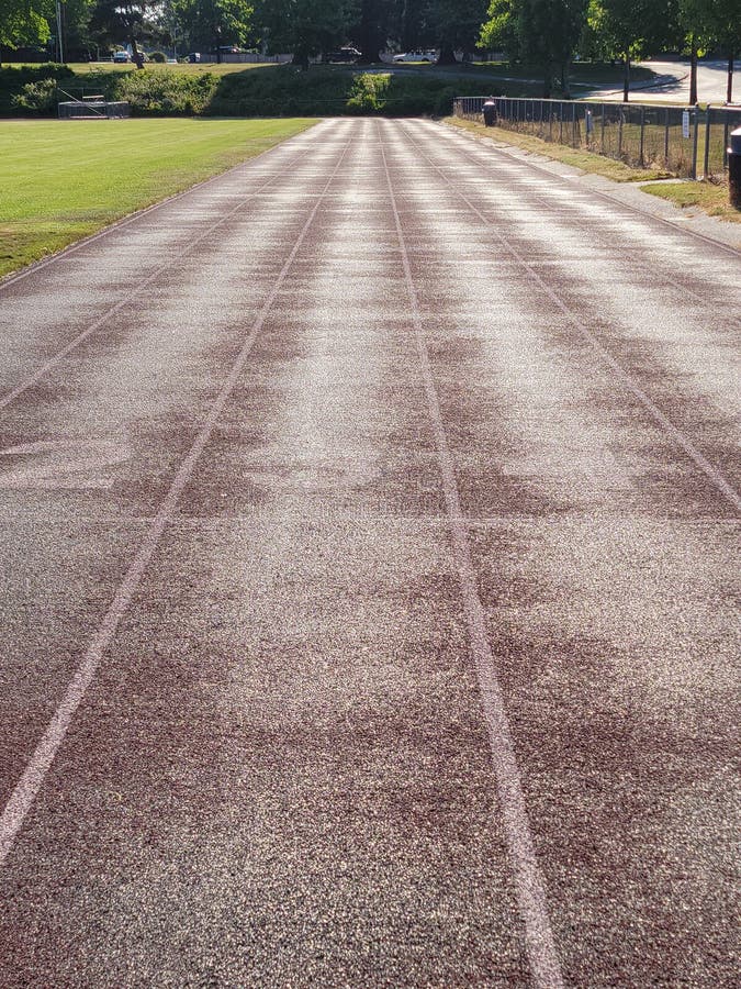 Empty Running Track Straightaway Stock Image - Image of athletics ...