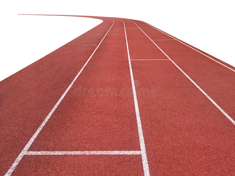 Empty Running Tracks in Stadium on a White Background Stock Image ...