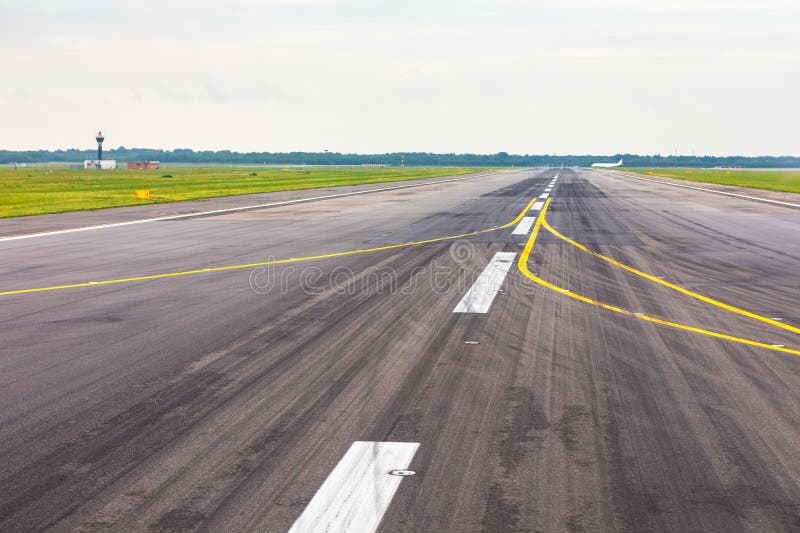 Empty Runway Awaiting Next Flight Stock Photo - Image of pavement ...