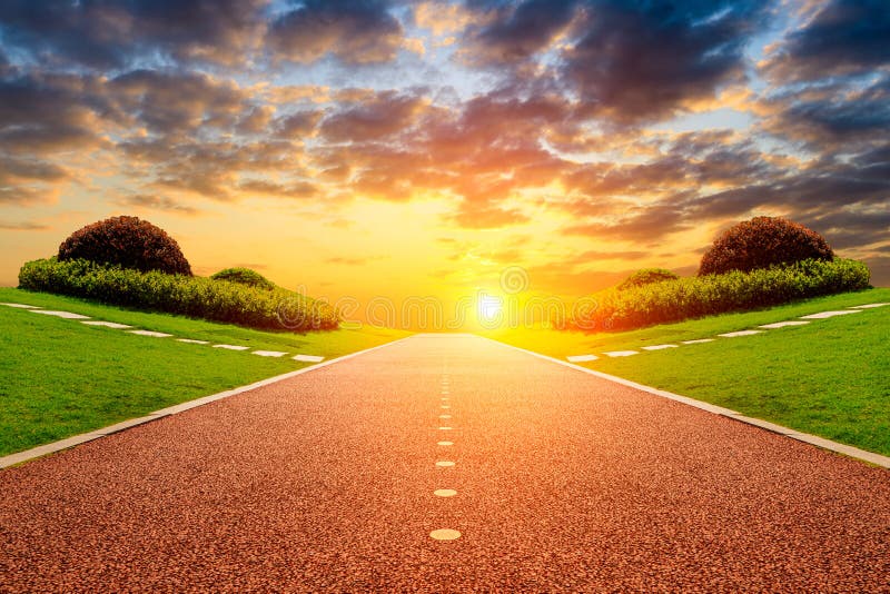 Runway Pavement and Sky Landscape in Summer Stock Photo - Image of ...