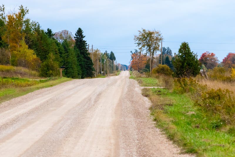 Empty Rural Country Dirt Road and Shrubs Stock Image - Image of ...