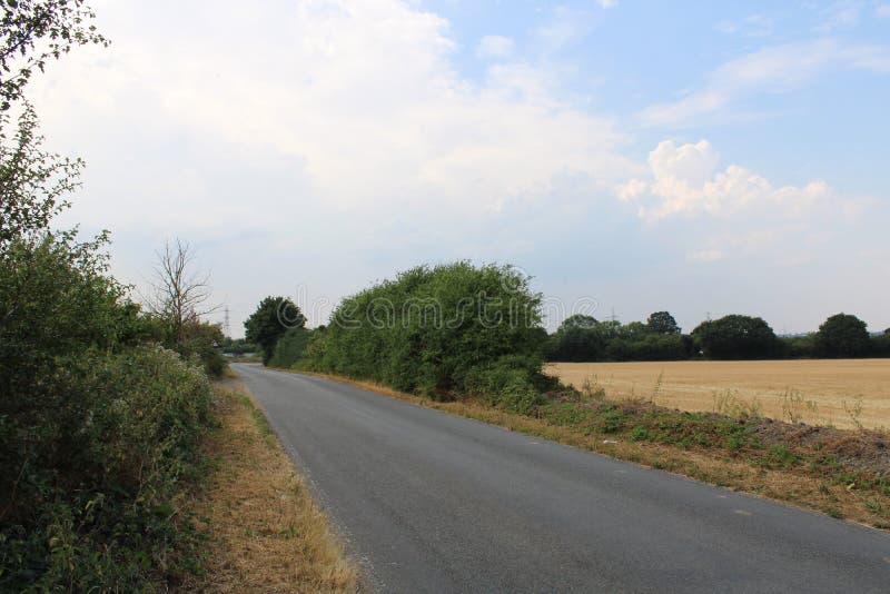 Empty Rural Country Road during Summer Heatwave Stock Image - Image of ...