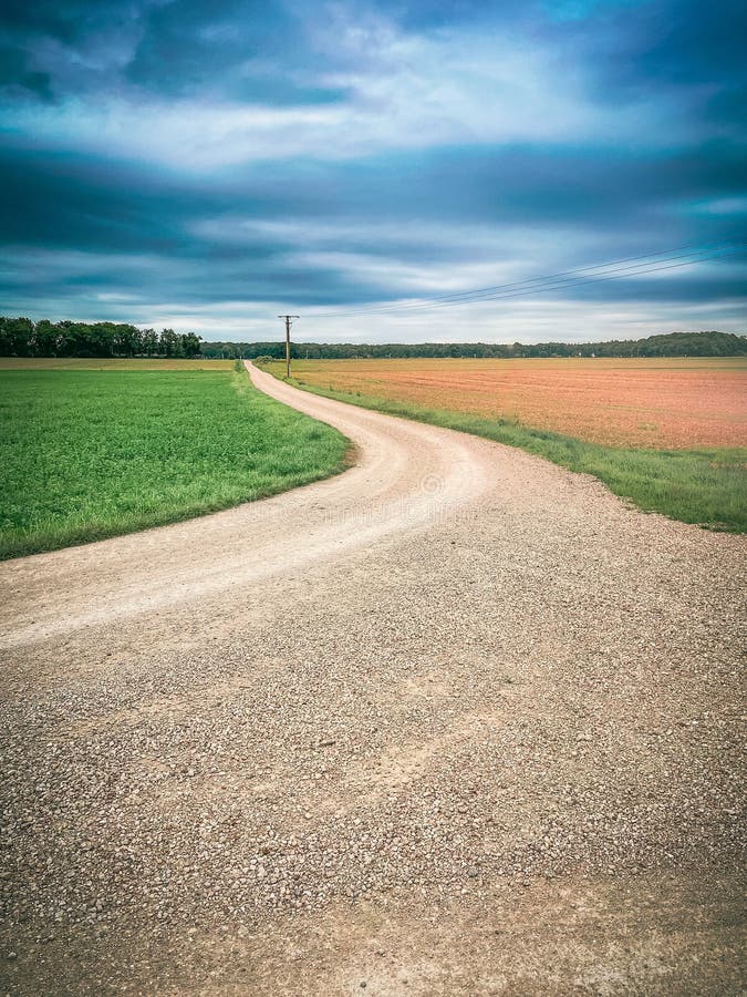An Empty Rural Road in the French Countryside Stock Photo - Image of ...