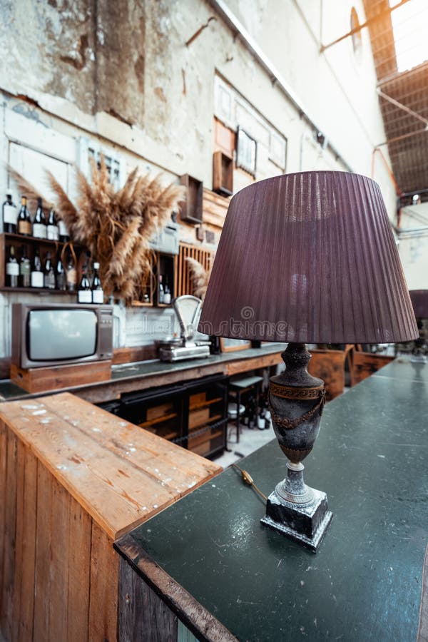 Empty Rustic Bar Counter with Vintage Decor Editorial Photography ...