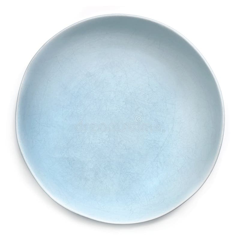 Empty Rustic Blue Plate Top View Isolated Stock Illustration ...