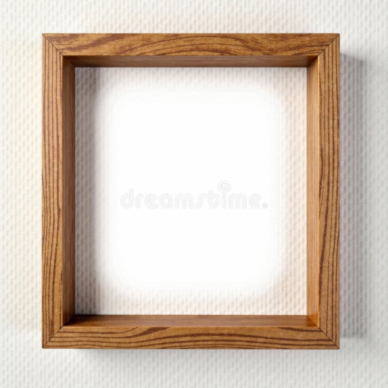 Empty Rustic Brown Wooden Frame, White Background, Weathered, Rectangle ...
