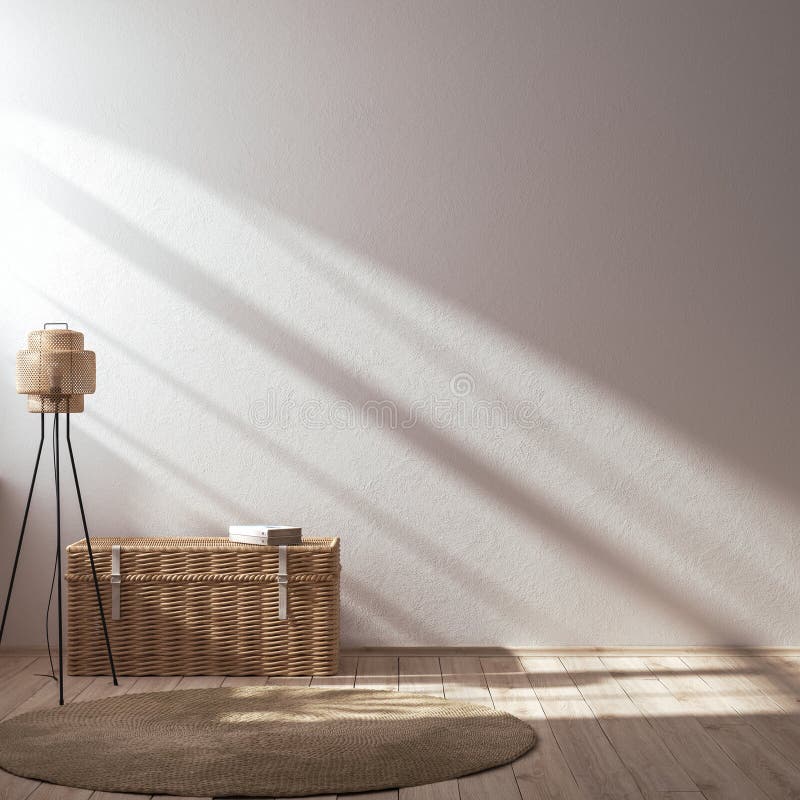 Empty Rustic Home Interior Wall Mock-up Stock Illustration ...