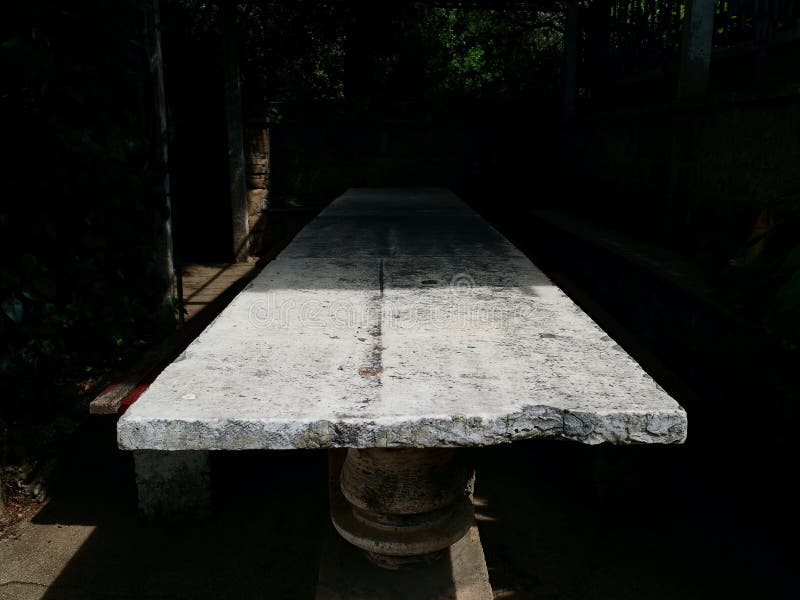 Empty Rustic Stone Table in Dramatic Light Stock Photo - Image of ...