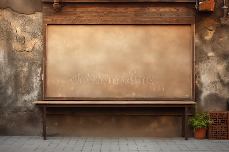 Empty Rustic Store Wall for Logo Stock Illustration - Illustration of ...