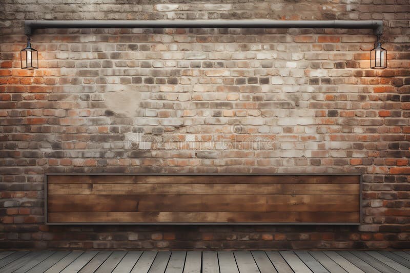 Empty Rustic Store Wall for Logo Stock Illustration - Illustration of ...