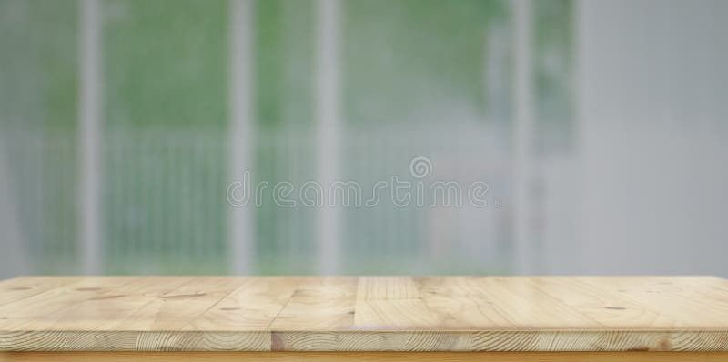 Empty Rustic Wood Table Table with Blurred Background with Copy Space ...