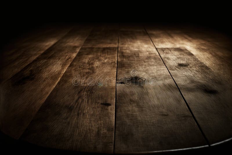 Empty Rustic Wooden Table in Dark Room with Vintage Wood Style ...