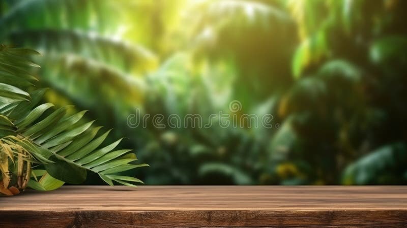 The Empty Rustic Wooden Table for Product Display with Blur Background ...