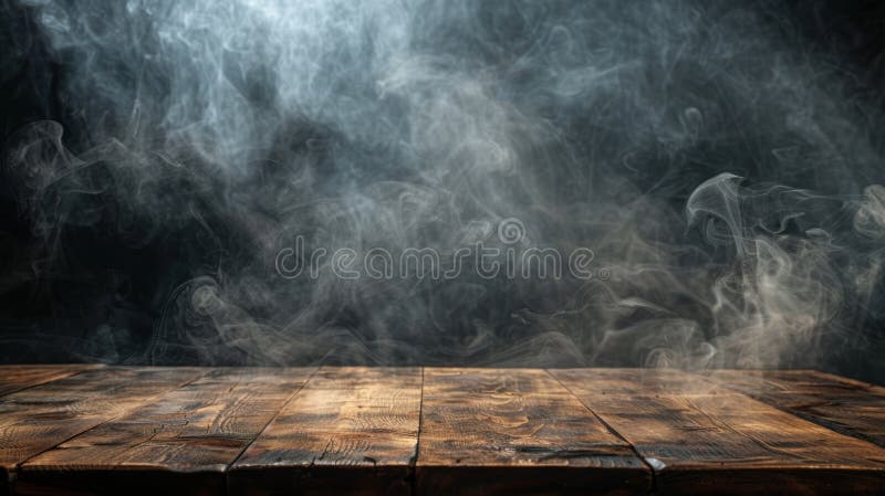 Empty Rustic Wooden Tabletop with Smoky Background, Ideal for Food ...