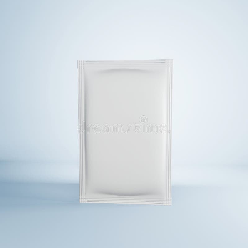 Empty Sachet Mockup 3d Rendering Image Stock Illustration ...