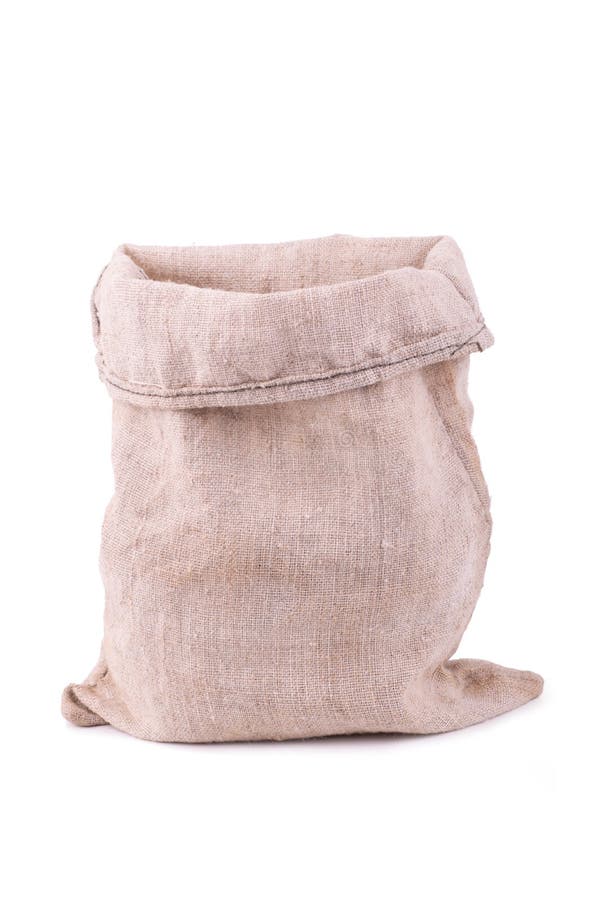 Empty Sack Bag Isolated on White Background Stock Image - Image of ...