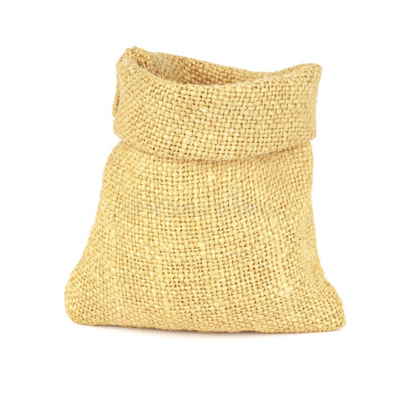 Empty Sack Bag Isolated on White Background. Front View Stock Photo ...