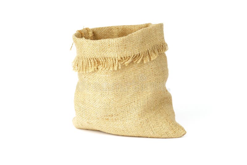 Empty Sack Bag Isolated on White Background. Front View Stock Photo ...