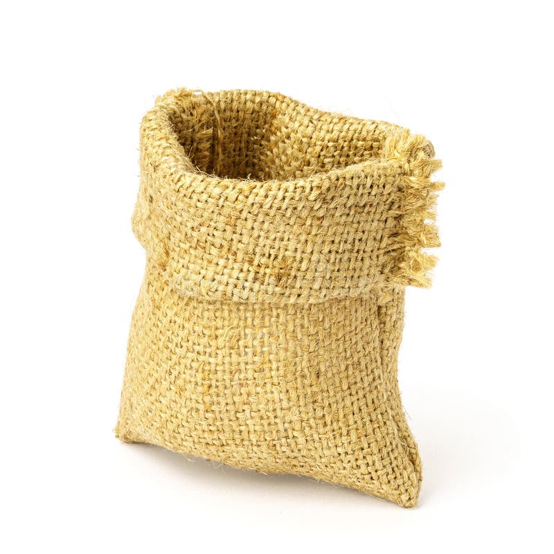 Empty Sack Bag Isolated on White Background Stock Photo - Image of ...