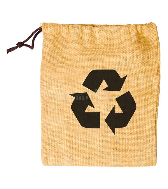 Empty Sack Bag Recycle Isolated on White Background Stock Photo - Image ...