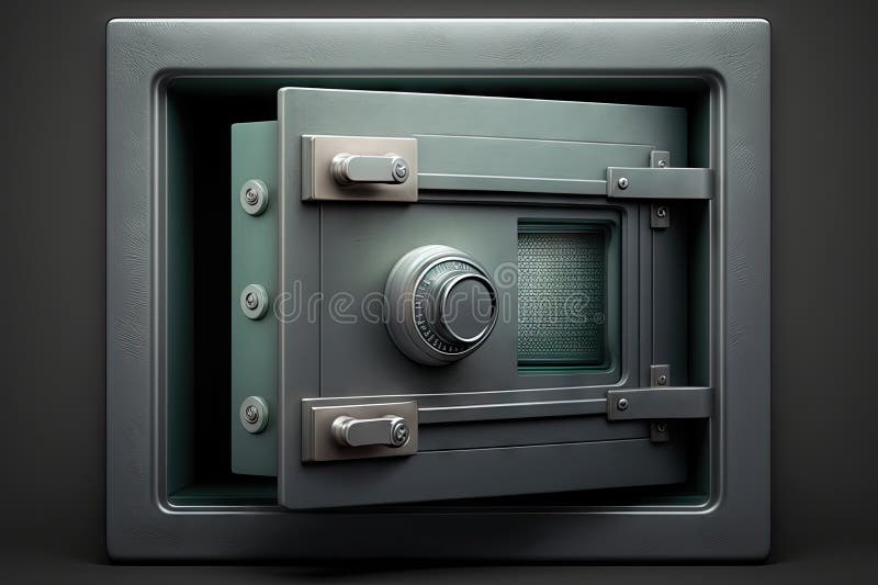 Empty Safe Deposit Box with Small Window Stock Illustration ...