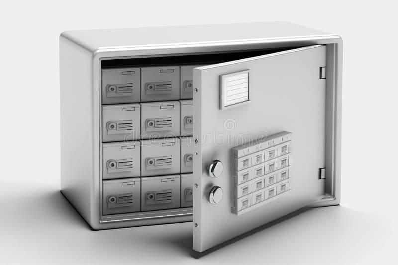 Empty Safe Deposit Box on White Background Stock Illustration ...