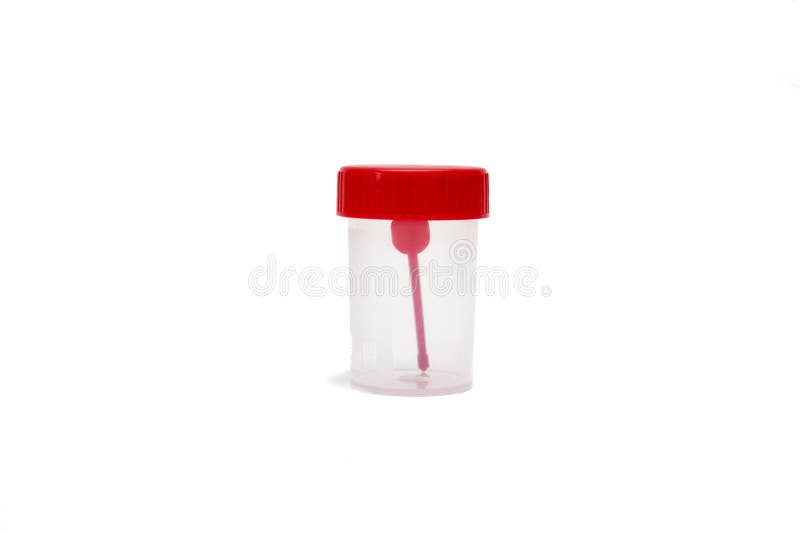 Empty Sample Cup. Plastic Container for Medical Tests Isolated Stock ...