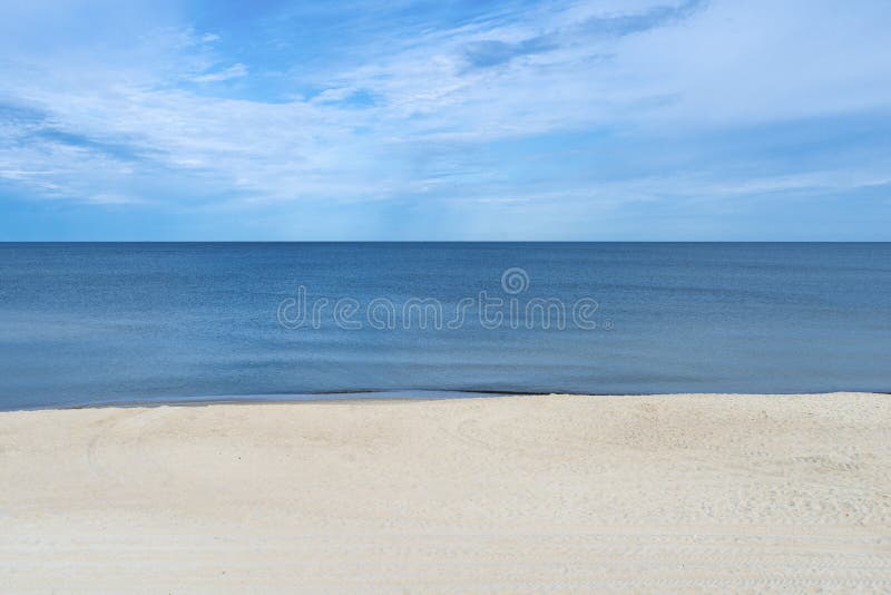Empty Dry Sand Land Near the Sea in the Evening Stock Image - Image of ...
