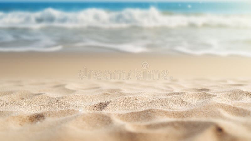 Empty Sand Beach and Seashore Waves Background with Copy Space Stock ...
