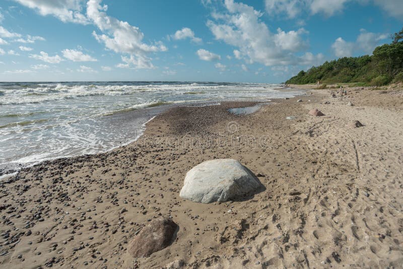 Empty Dry Sand Land Near the Sea in the Evening Stock Image - Image of ...