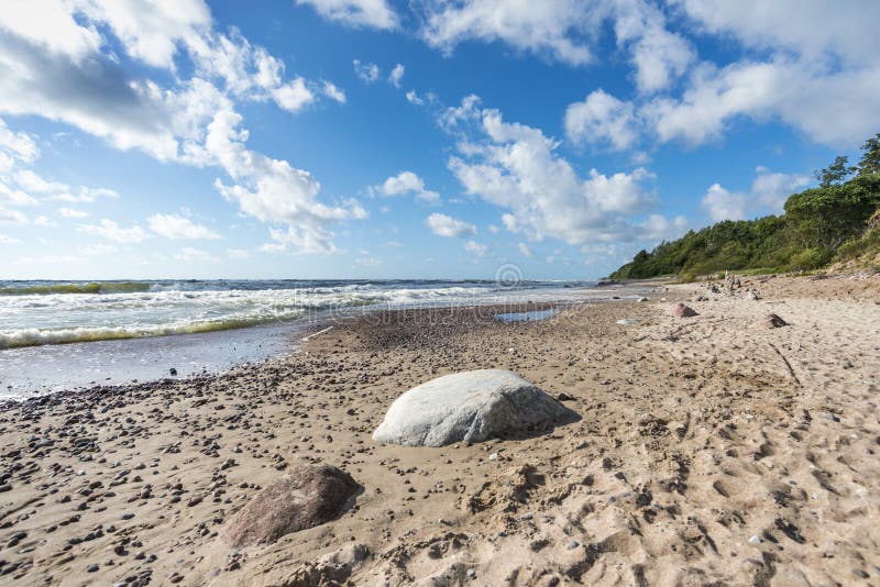 Empty Dry Sand Land Near the Sea in the Evening Stock Image - Image of ...