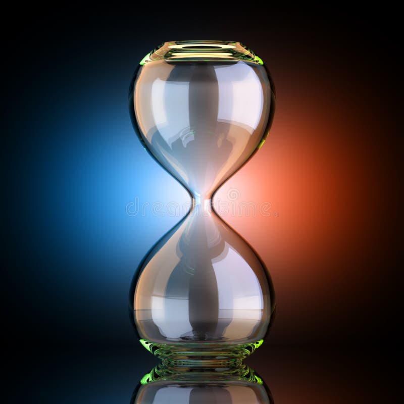 Empty Sand Clock in Black Studio Stock Illustration - Illustration of ...