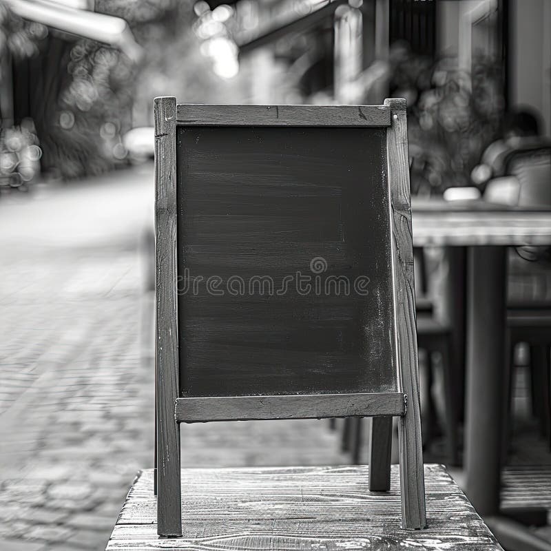 Empty Sandwich Board for a Menu and a Chalk Drawing Stock Illustration ...