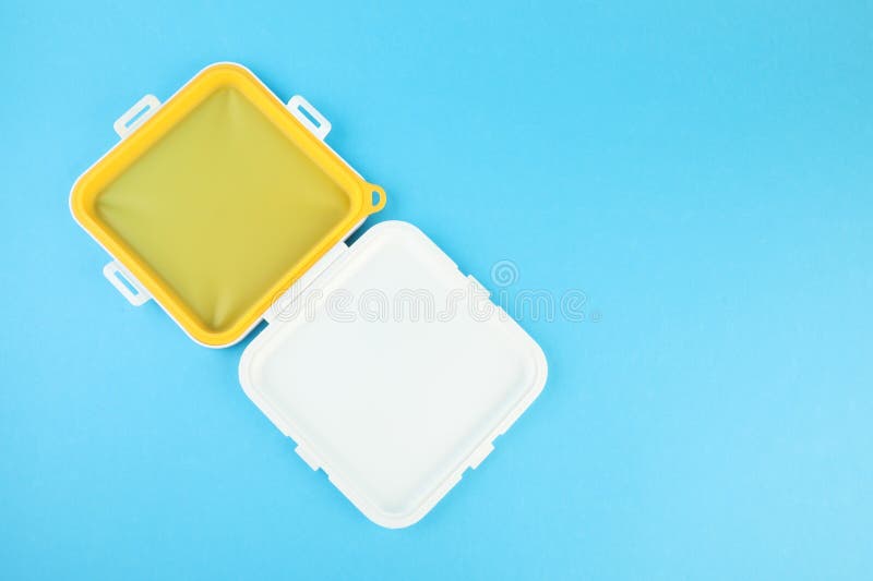 Plastic Sandwich Lunch Box Light Blue Background Stock Photos - Free ...