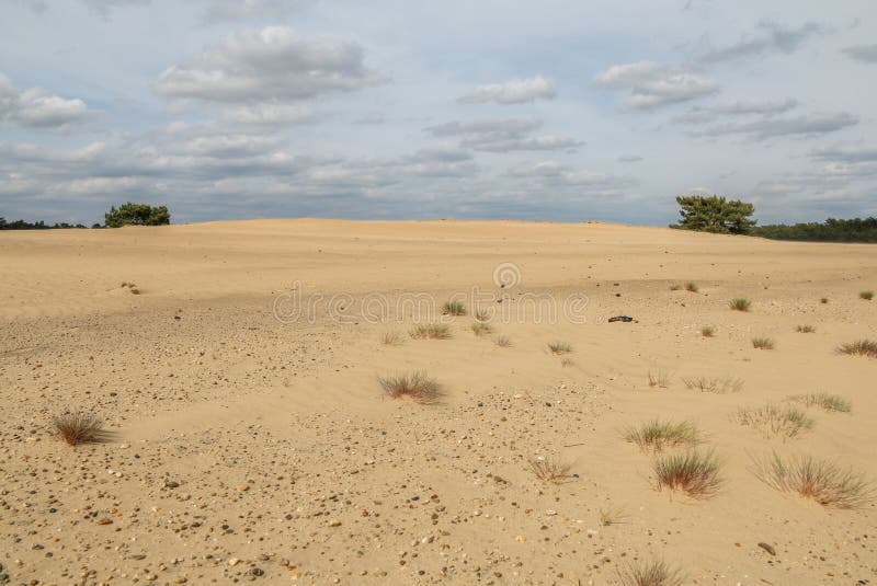 Empty Sandy Area Under the Cloudy Sky, Cool for Background Stock Image ...
