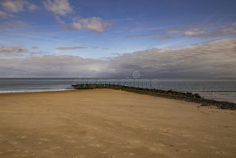 Empty Sandy Beach Under the Clear Sky Stock Photo - Image of seascape ...