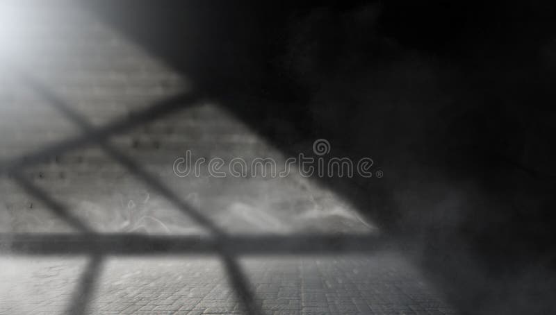 Empty Scene Background. Incident Light from a Window on an Empty Brick ...