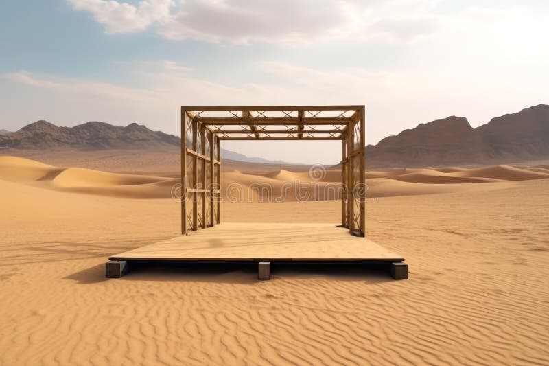 Empty Scene in the Desert Generative Ai Stock Illustration ...